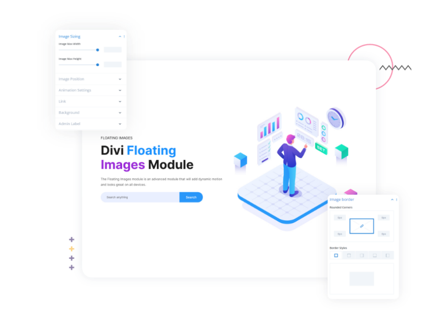 Divi Floating Images Module - DiviFlash